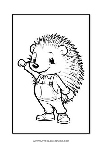 Printable Hedgehog Coloring Sheets for Kids Vol 7: Hedgehog at Work