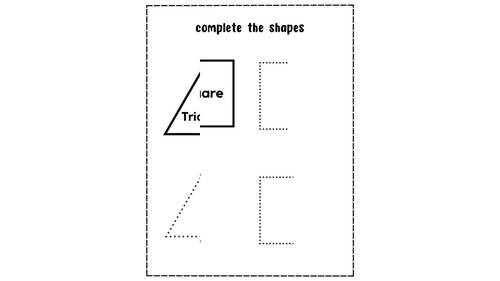 COMPLETE THE SHAPES WORKSHEET / COMPLETE THE SHAPES ACTIVITY | TPT
