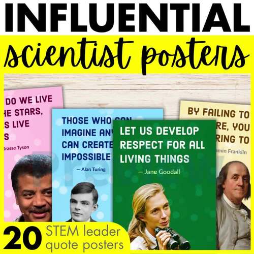 STEM Leader Scientist Quote Posters Class Decor Bulletin Board Back to ...