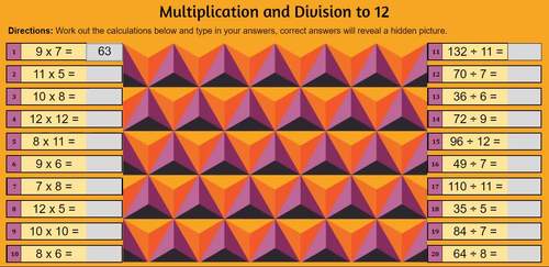 Digital Shape Puzzle NO PREP - Halloween Multiplication and Division to 12