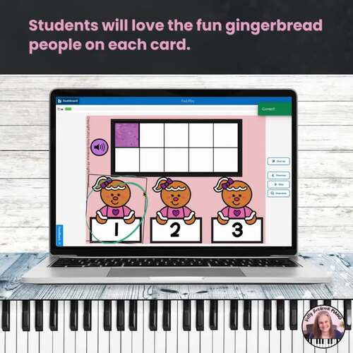 Christmas Counting with Ten Frames BOOM™ Cards - Numbers 1-10 - Gingerbread