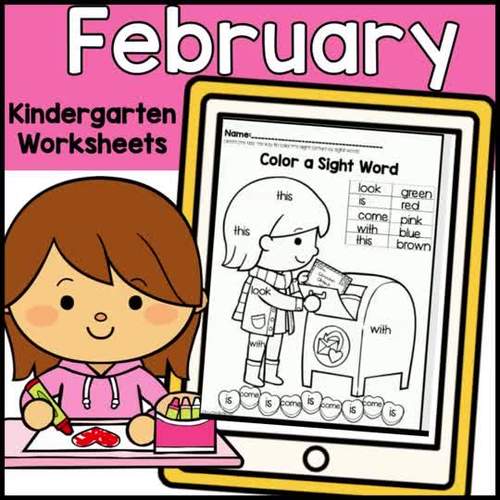 Kindergarten Morning Work | Math + ELA Worksheet Bundle | February | No ...