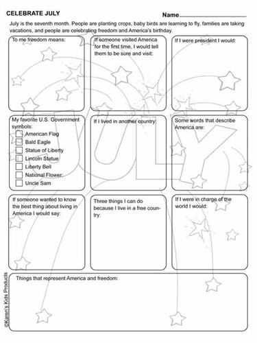 Color Activity Book for July 3rd_5th (Karen's Kids Printables) | TpT