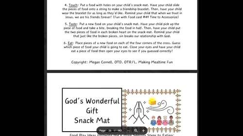 All Bible Stories Snack Mats and Bible Lessons by Making Mealtime Fun