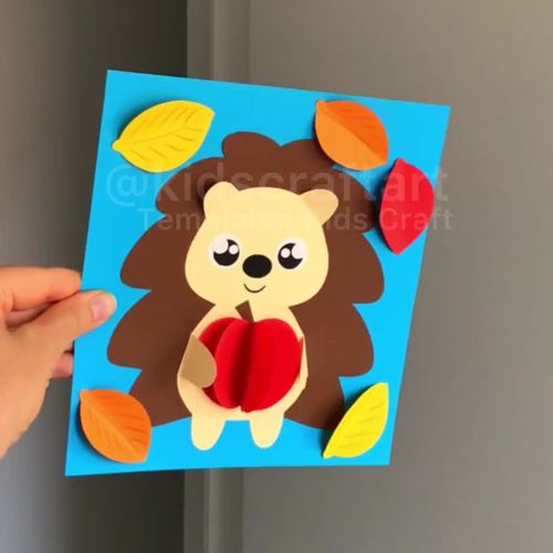 3D or 2D Fall Hedgehog Craft Autumn Forest September Ottober Crafts ...