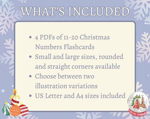 11-20 Christmas Numbers Flashcards | Preschool Printable Counting Cards ...