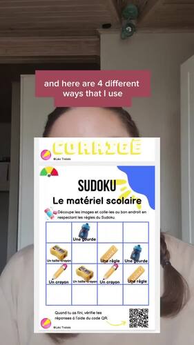 BACK TO SCHOOL | SCHOOL SUPPLIES IN FRENCH | JEU SUDOKU GAME by Lea Tralala