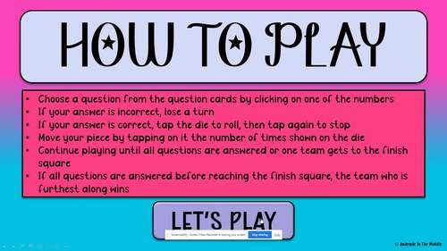 Integers Digital Board Game by Andrade in the Middle | TPT