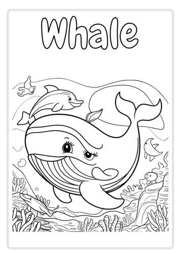 Best Pintable Sea Animal Whale coloring page,kids,cute,Printable,funny ...