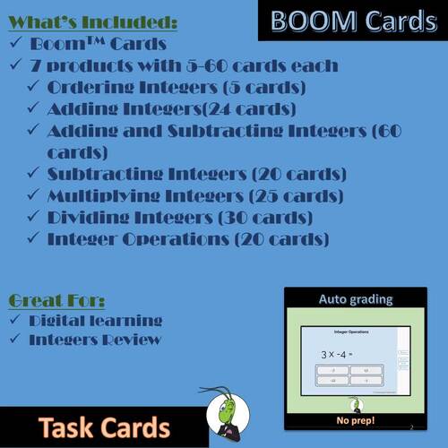 Integer Operations Boom Bundle Add, Subtract, Multiply, Divide | TPT