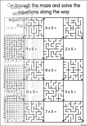 Multiplication Practice Worksheets - 5 Times Table Multiplication Fact ...
