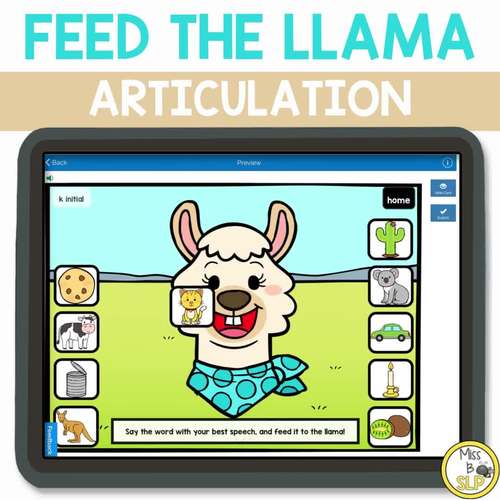 Articulation Feed the Llama - Digital Boom Cards by Miss B SLP | TPT