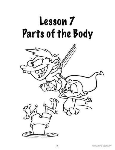 Parts of the Body (Spanish Worksheets, Lesson 7, My First Spanish Workbook)