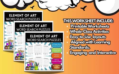 Element Of Art Word Search Activities Morning Work 4th,5th,6th,7th,8th ...