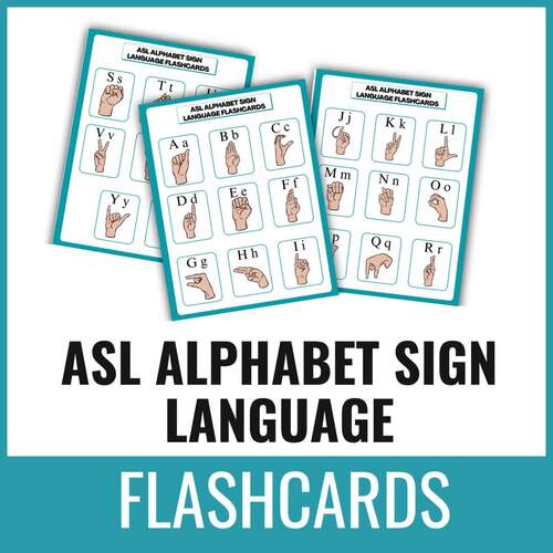 ASL Alphabet Flashcards - American Sign Language No Prep Alphabet Poster