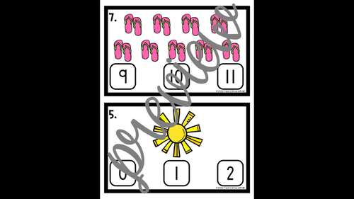 Summer Task Cards Math Activity Count and Clip Cards 1-10 | TPT