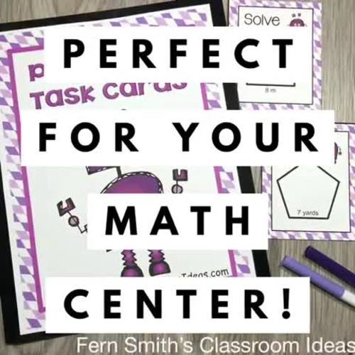Finding the Perimeter Center Games Task Cards and Printable Worksheets