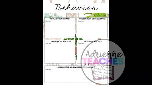 Editable Substitute (Sub) Binder, House Plants Theme by Adrienne Wiggins