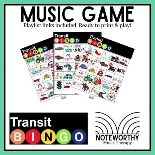 Transit Bingo Music Game | Printable Listening Activity with Playlist Links