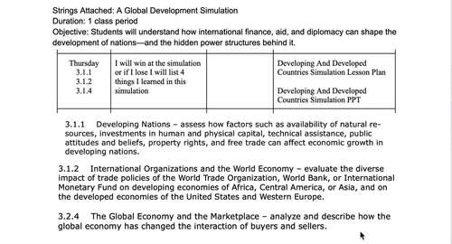 Developed & Developing Nations Simulation Global Economics,Foreign Aid ...