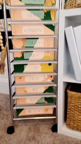 BOHO Bee Classroom Decor labels 10 drawer rolling cart EDITABLE | TPT