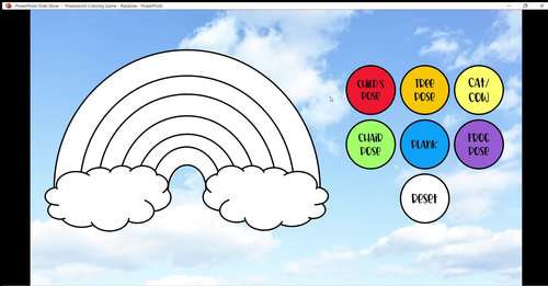 PowerPoint Coloring Gross Motor Game | Rainbow Theme by A Pedi PT