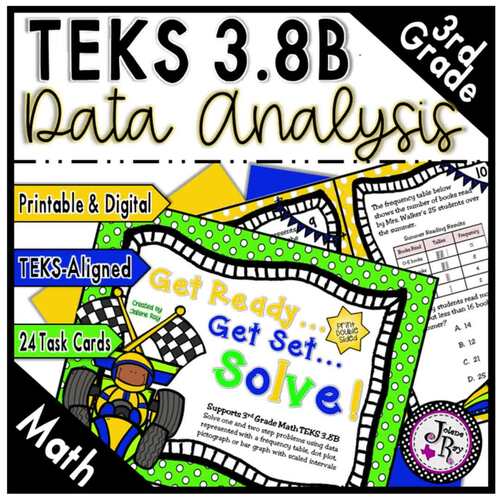 3rd Grade Data Analysis Math Task Card Game (Dot Plots & Bar Graphs ...