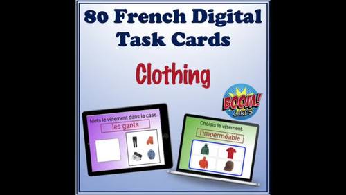 French Vocabulary Digital Task Cards Bundle (Boom Cards) | TpT