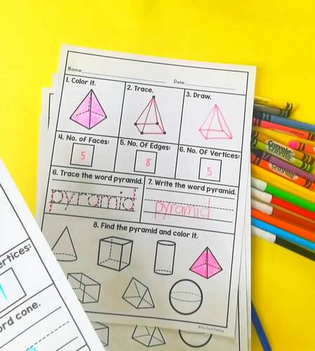 3D Shapes Worksheet by The Joy in Teaching | TPT