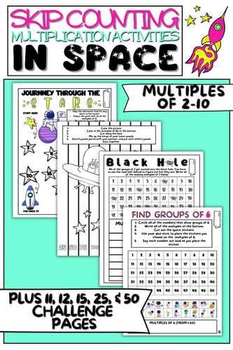 Skip Counting Multiplication Activities in Space | TPT