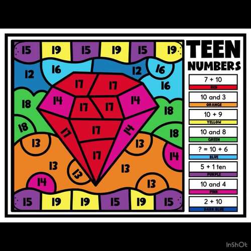 Place Value | Teen Numbers Color-by-Code Math Activities by The Task ...