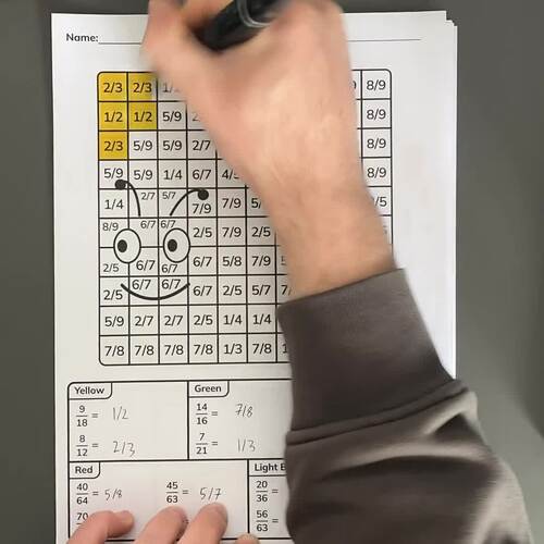 Simplifying Proper Fractions | Spring Term Mystery Color by Number