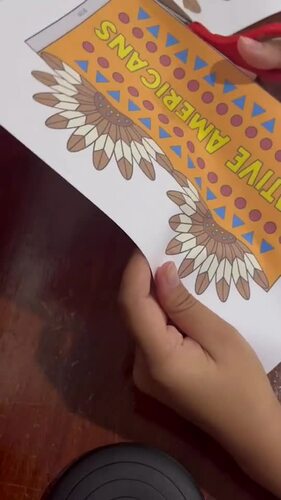 Native Americans Day Windsock Craft | First Americans Coloring Art Project