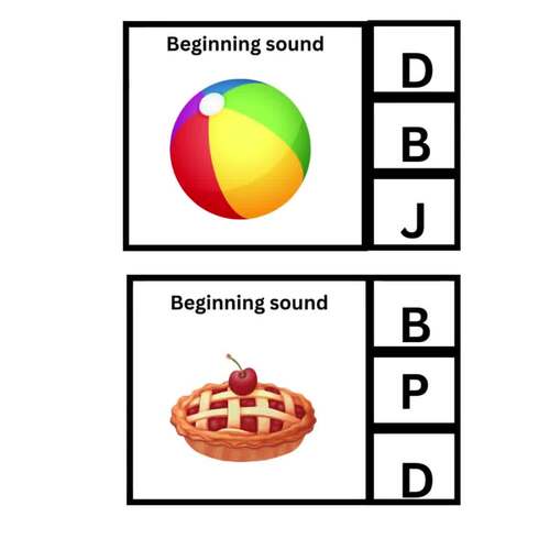 Alphabet clip cards beginning sound task cards with progress trackers