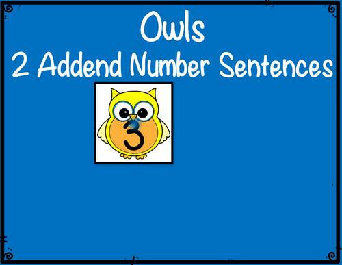 Owls 2 Addend Addition & Subtraction With Ten Frames | TPT