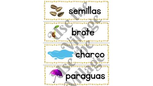 SPANISH Spring Word Wall! Kindergarten 1st 2nd Grade March April May ...
