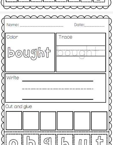 Sight Word Activities 2nd Grade | Trick Words Worksheets | Fundations ...
