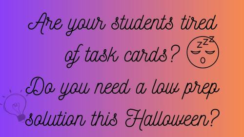 Halloween Missing Addends Task Cards - Missing Addends to 20 Math Facts