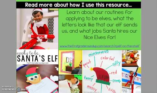 Classroom Elf Writing Packet by The First Grade Roundup by Whitney Shaddock