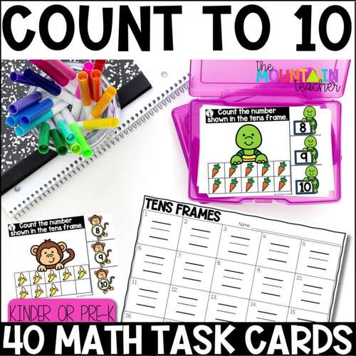 Count to 10 with Ten Frames Activities - Kindergarten Math Centers ...