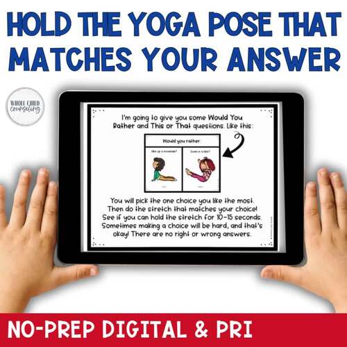Would You Rather Yoga Pose Cards Game and Posters for Movement Brain Break