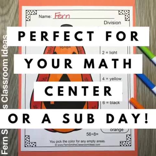 Halloween Color By Number Multiplication and Division Bundle | TPT