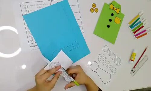 Father's Day Shirt Tie Card Craft Writing Prompts Project End of year ...