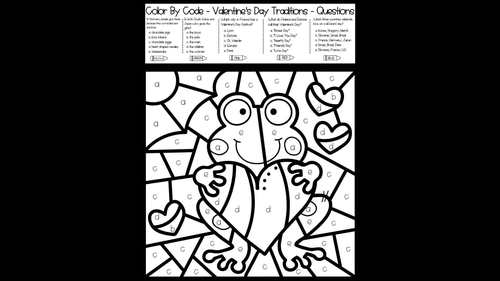 COLOR BY CODE Valentine's Day - Traditions by Presley's Print-ables