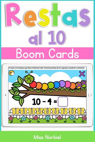 Sumas y restas a 10 Boom Cards | Digital Addition and subtraction in ...