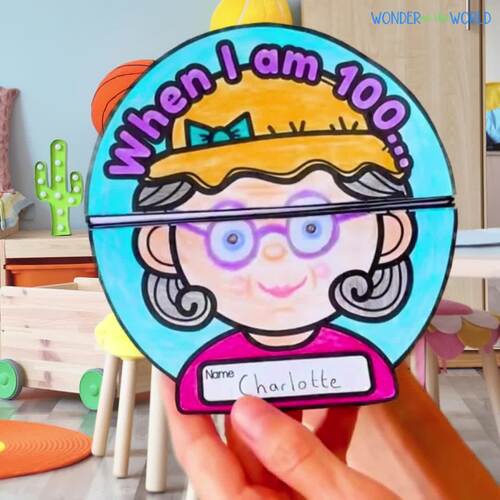 When I am 100 years old foldable writing craft activity for 100th day ...