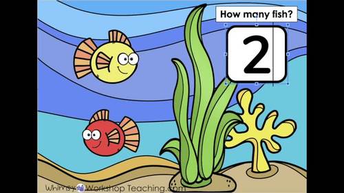 Google Slides Math Count to 25 Fish Digital Activities Distance Learning