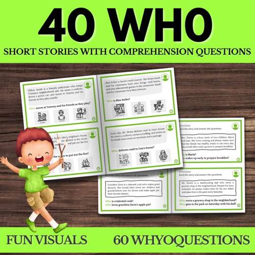 Who Question Short Stories Wh Questions Auditory Reading Comprehension ...