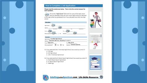 Bundle: Job Related Life Skills Activity for High School Special Education