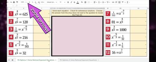 PIXEL ART: Solve Rational Exponent Equation First Introductory DISTANCE ...